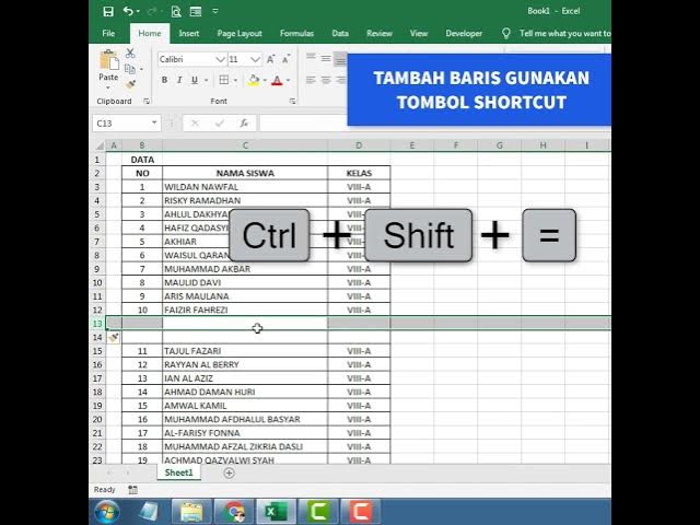 Shortcut Menambahkan Baris di Excel | Open Video