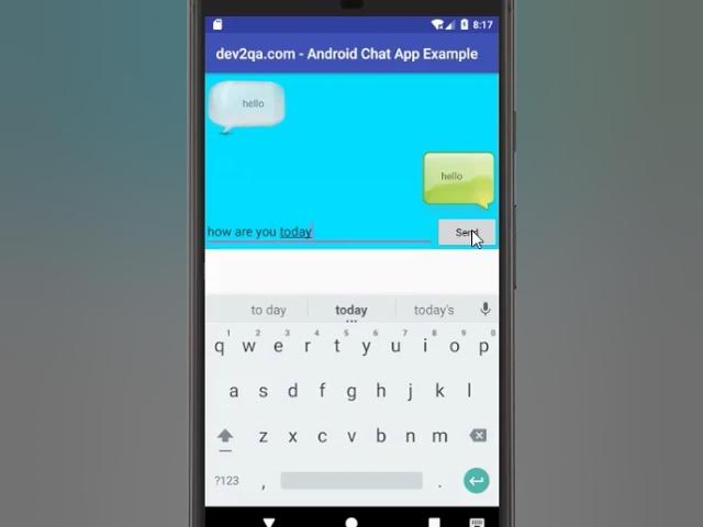android chat app example using recycler view | Open Video