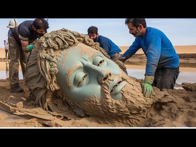 Workers Find Ancient Statue In Dried Up Rive... | Open Video