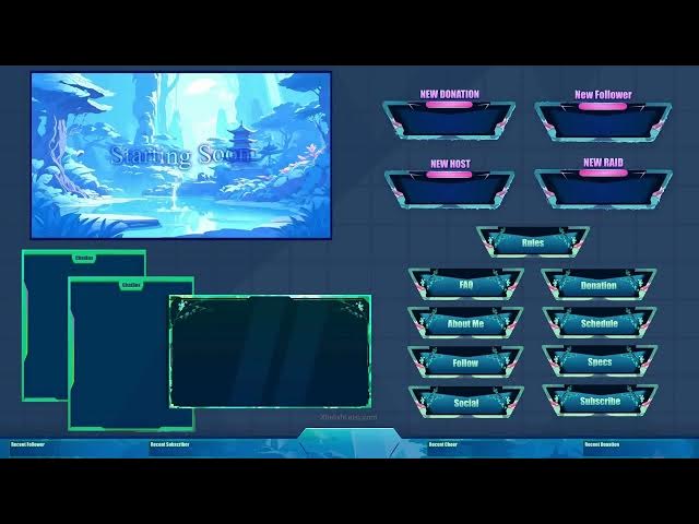 CYBER Stream Overlays Pack for Streamers | Open Video