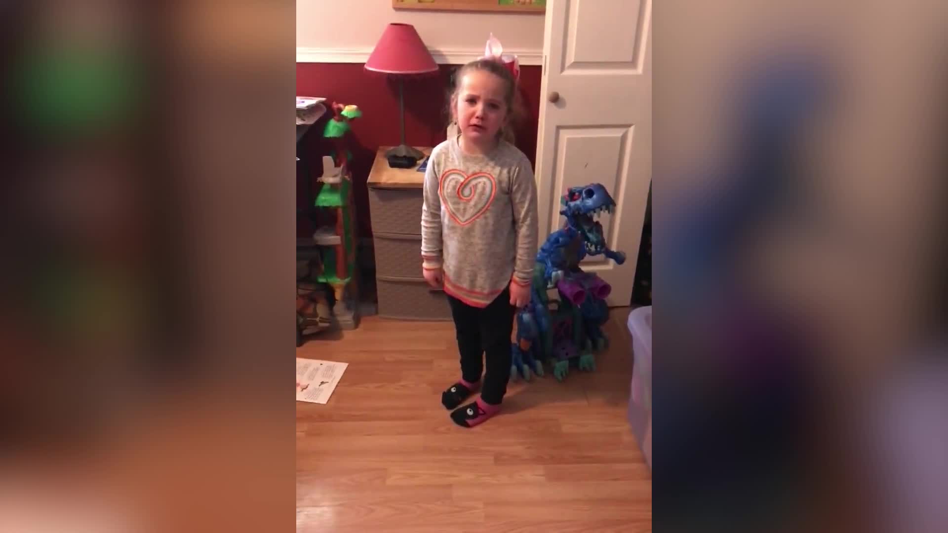 Little Girl Reacts To Heartbreaking News Toy... | Open Video