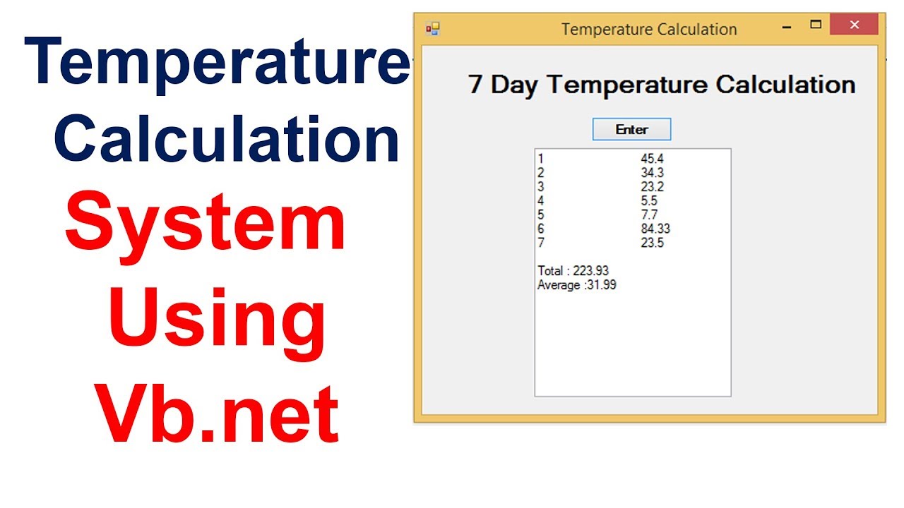 Temperature Calculation System Using Vb.net | Open Video