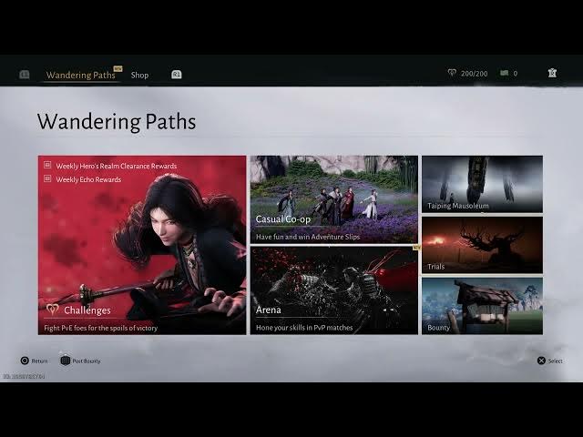 Where Winds Meet - Wandering Paths Menu (New)