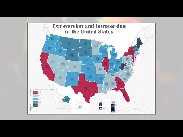 Most extraverted and introverted U.S. states