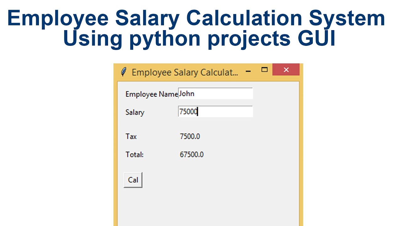 Employee Salary Calculation System Using python projects GUI