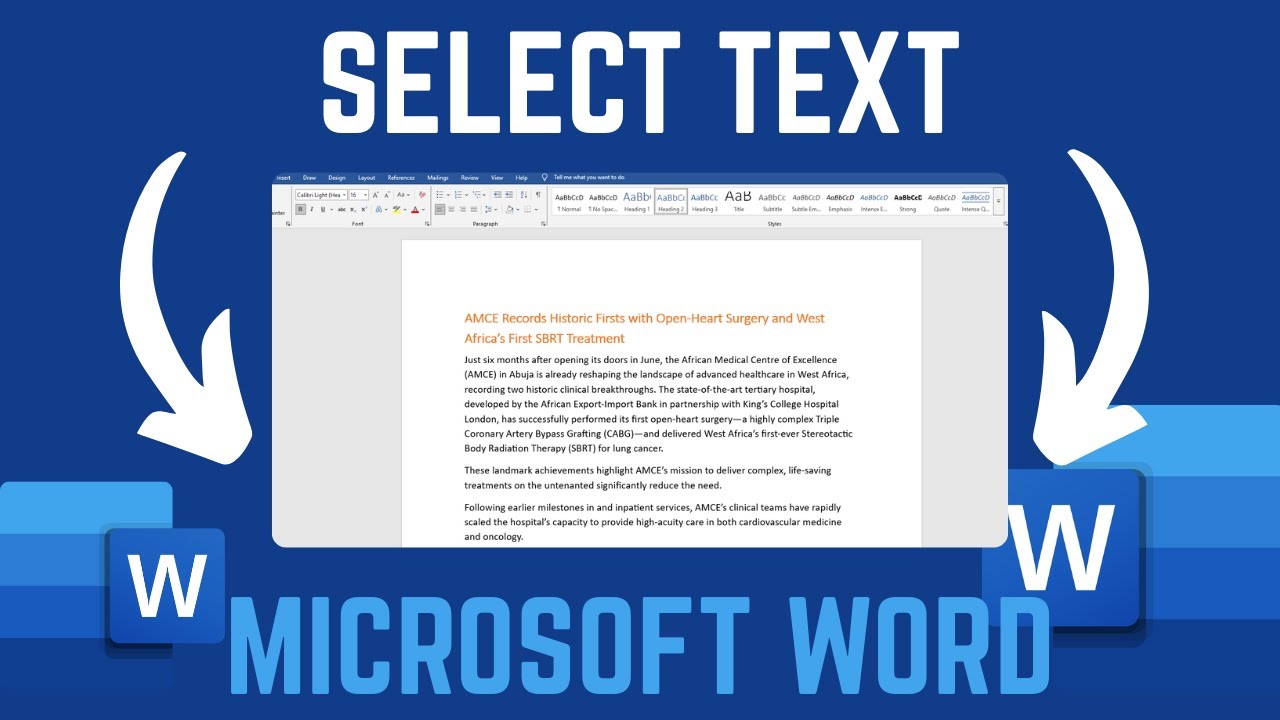 How To Select Word ,Sentence , Paragraph Or Entire Document In ...