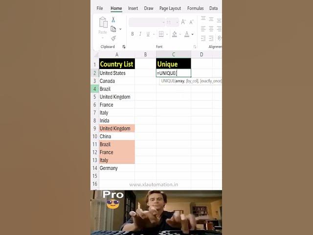 UNIQUE function in excel | UNIQUE formula in excel #excel # ...