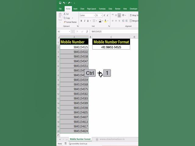 Dynamic Mobile Number Format in Excel #excel #excelforbeginners # ...