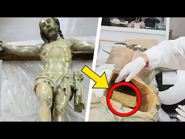 Woman Repairs Ancient Jesus Statue When She ... | Open Video