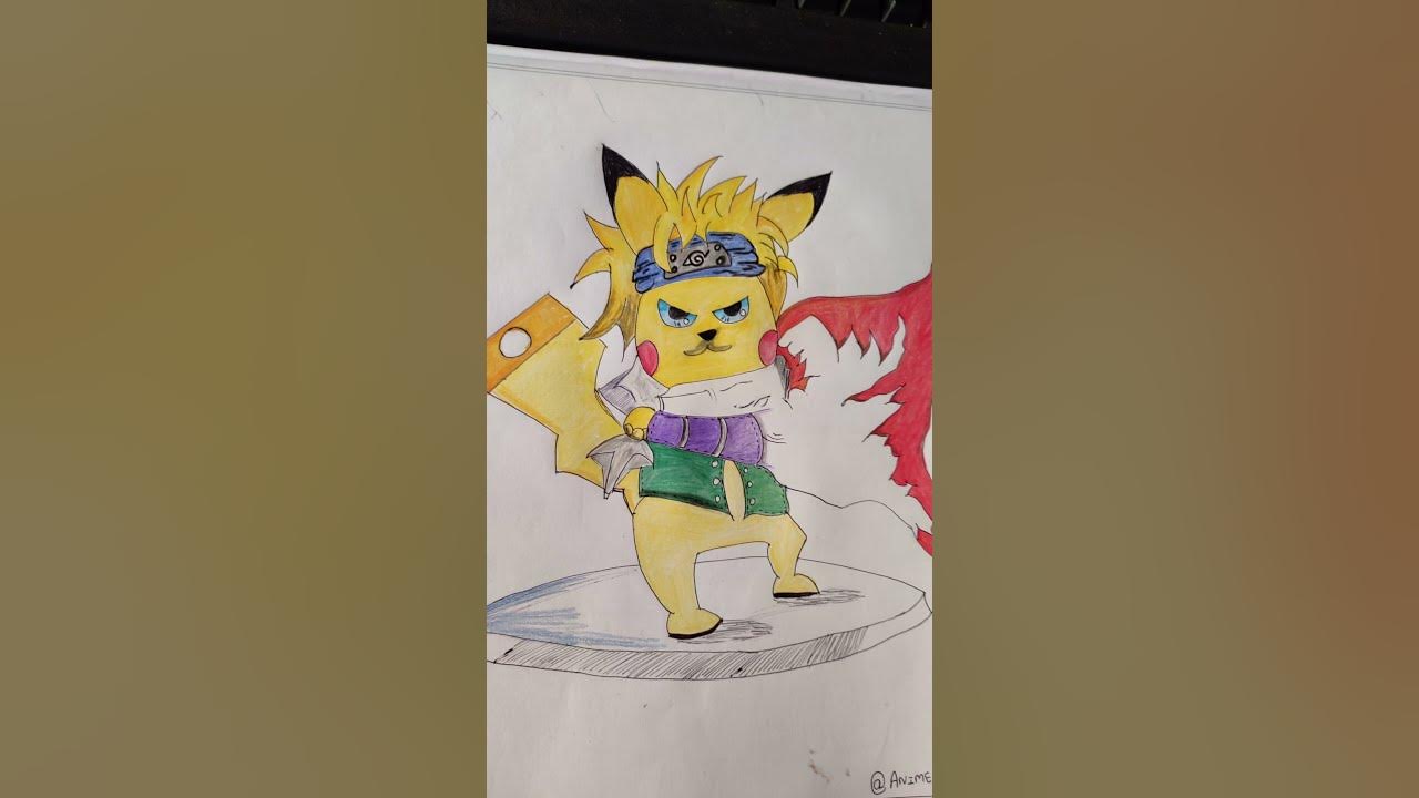 Speed Drawing Minato Namikaze + Pikachu | Po... | Open Video