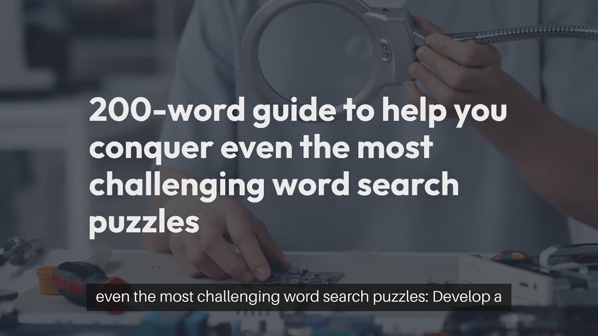 Conquer Word Search Boards | Open Video
