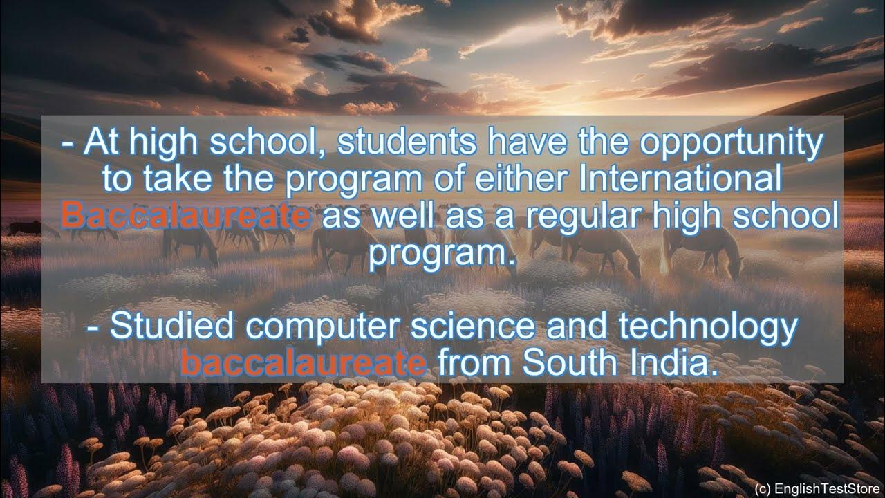 Baccalaureate In Sentences Example Of Bacc... | Open Video