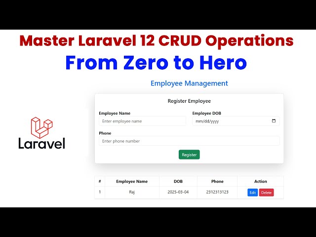 Master Laravel 12 CRUD Operations From Zero ... | Open Video