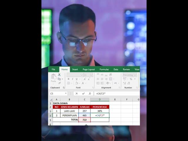 MENGHITUNG PERSENTASE DI EXCEL | RUMUS PERSE... | Open Video