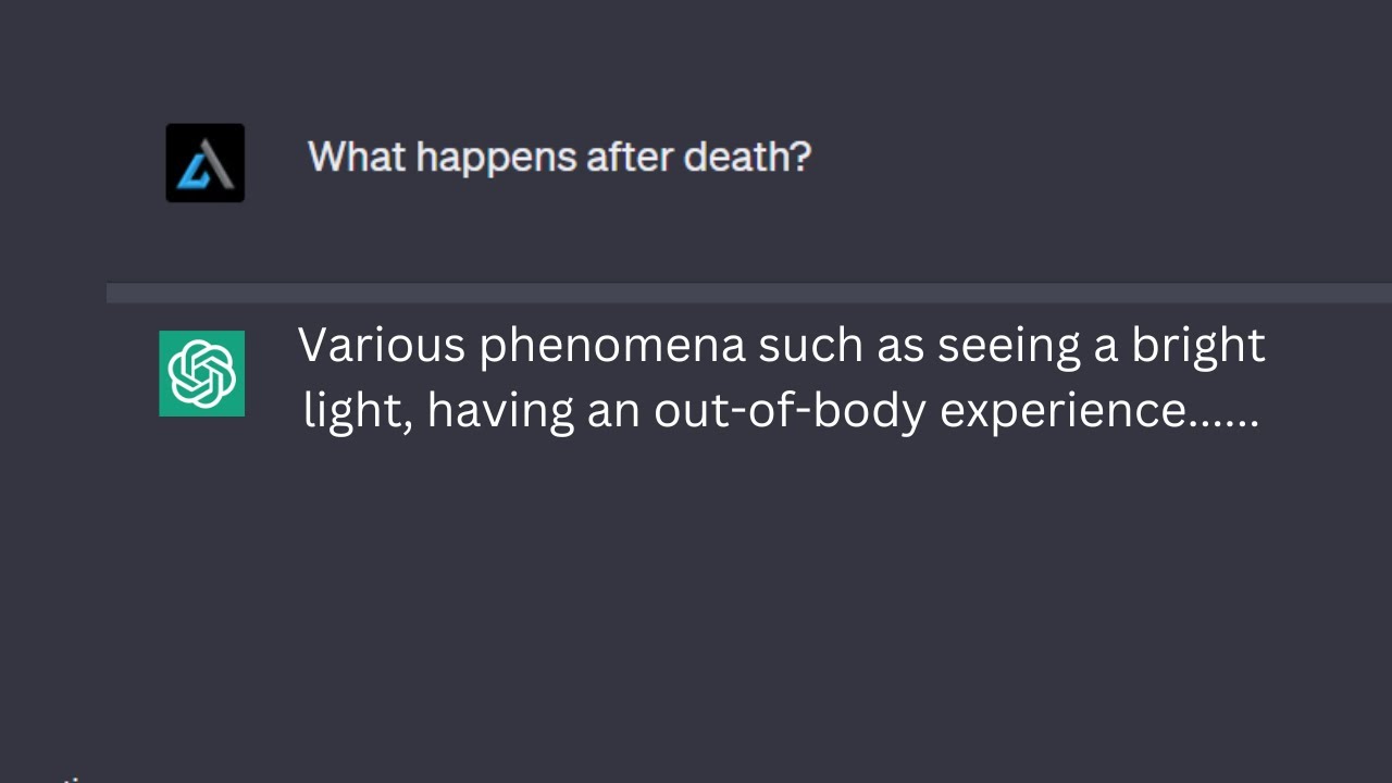 ChatGPT Response On What Happens After death Is Shocking‑ A Minute With ...