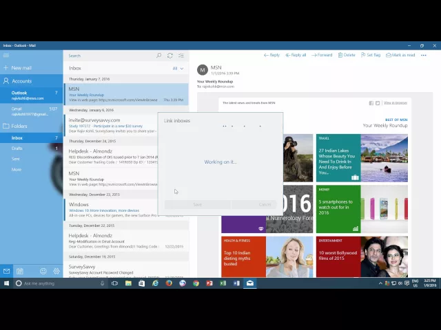 How to Link Multiple Inboxes in Windows Mail on Windows 10 Tutorial ...