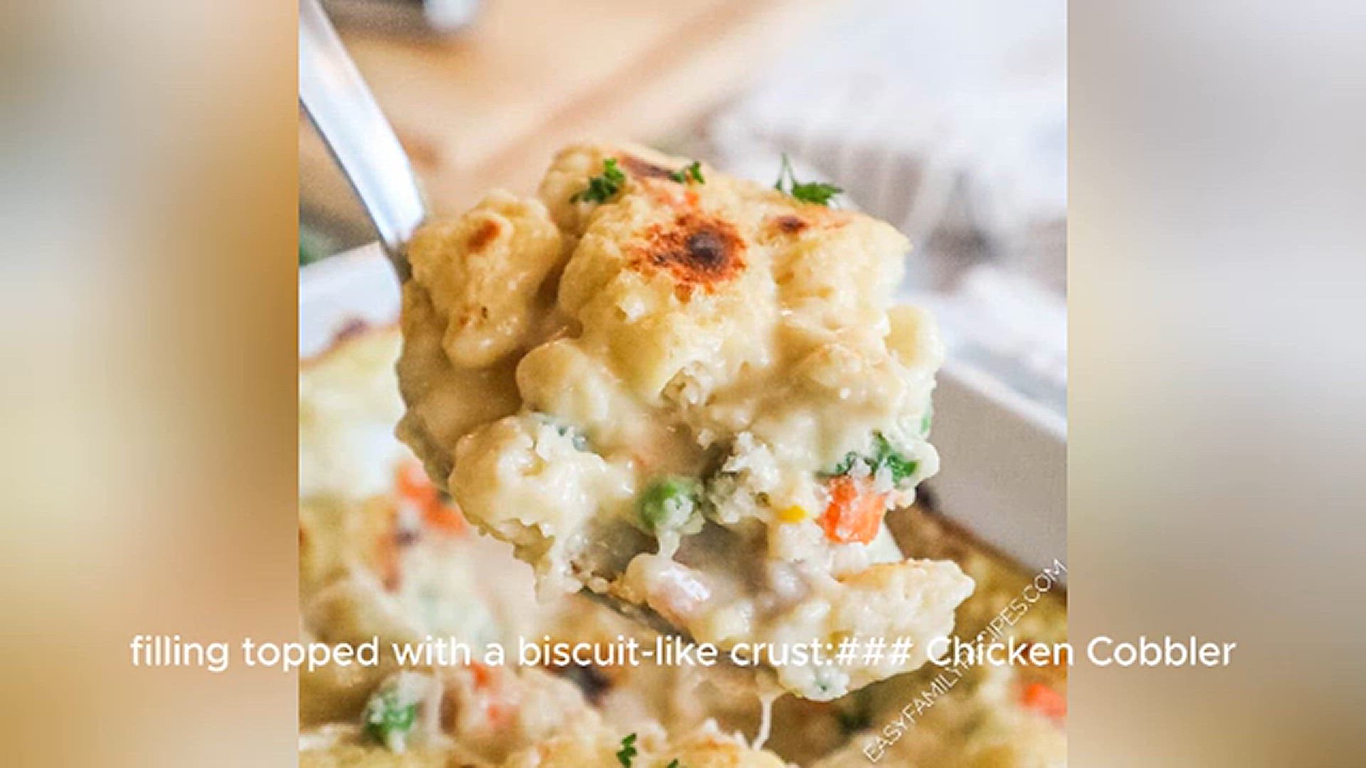 chicken cobbler recipe | Open Video