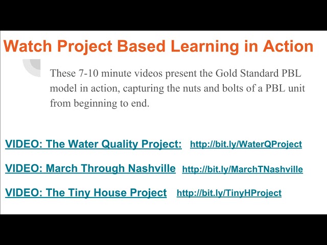 Project Based Learning: An Introduction | Open Video
