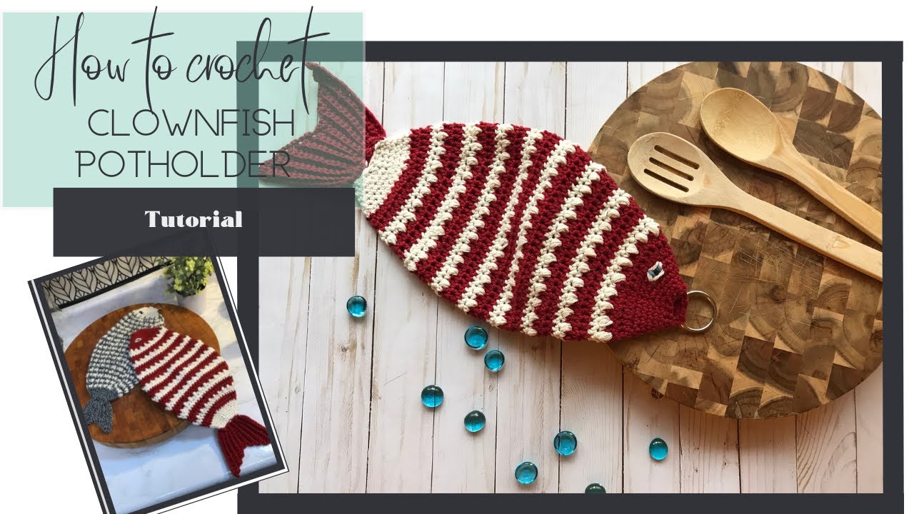 How to crochet a fish potholder (free tutorial)