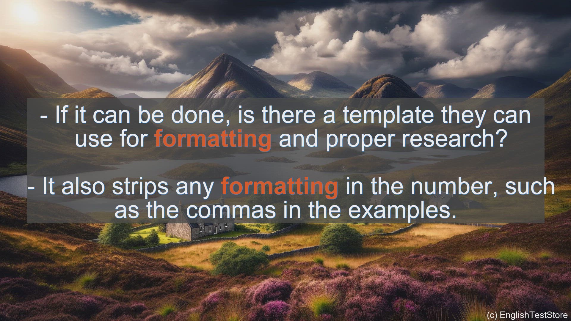 Formatting In Sentences - Examples Of Formatting In Sentences