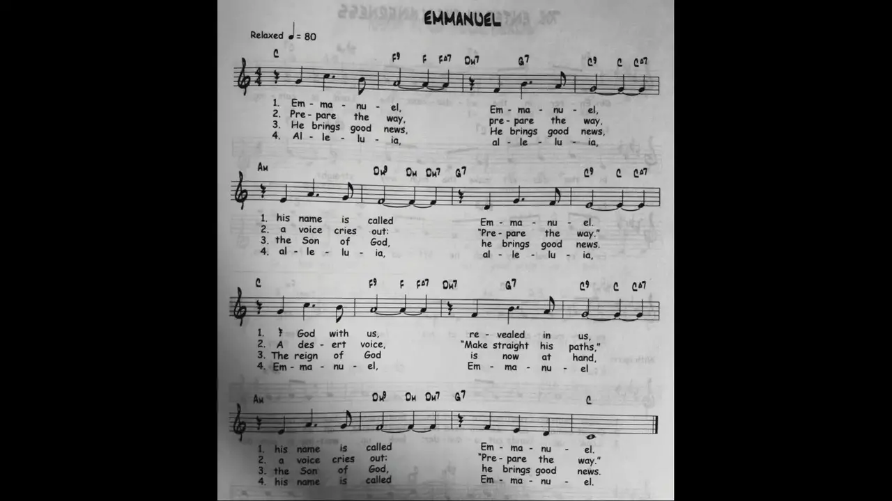 Emmanuel - Catholic Mass Song Sheet Music | Open Video