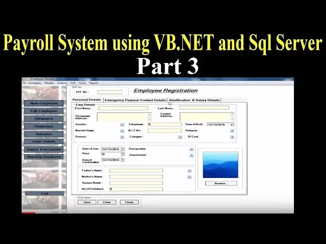 Payroll system step by step using Vb.net and Sql Server Part 3