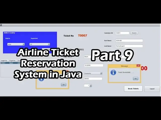 Airline Ticket Reservation System in Java Part 9
